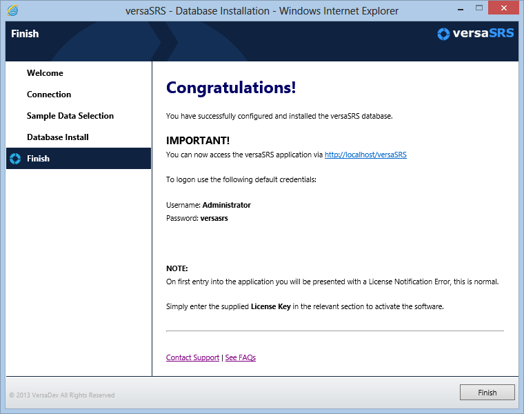 versaSRS Version 6 Installation